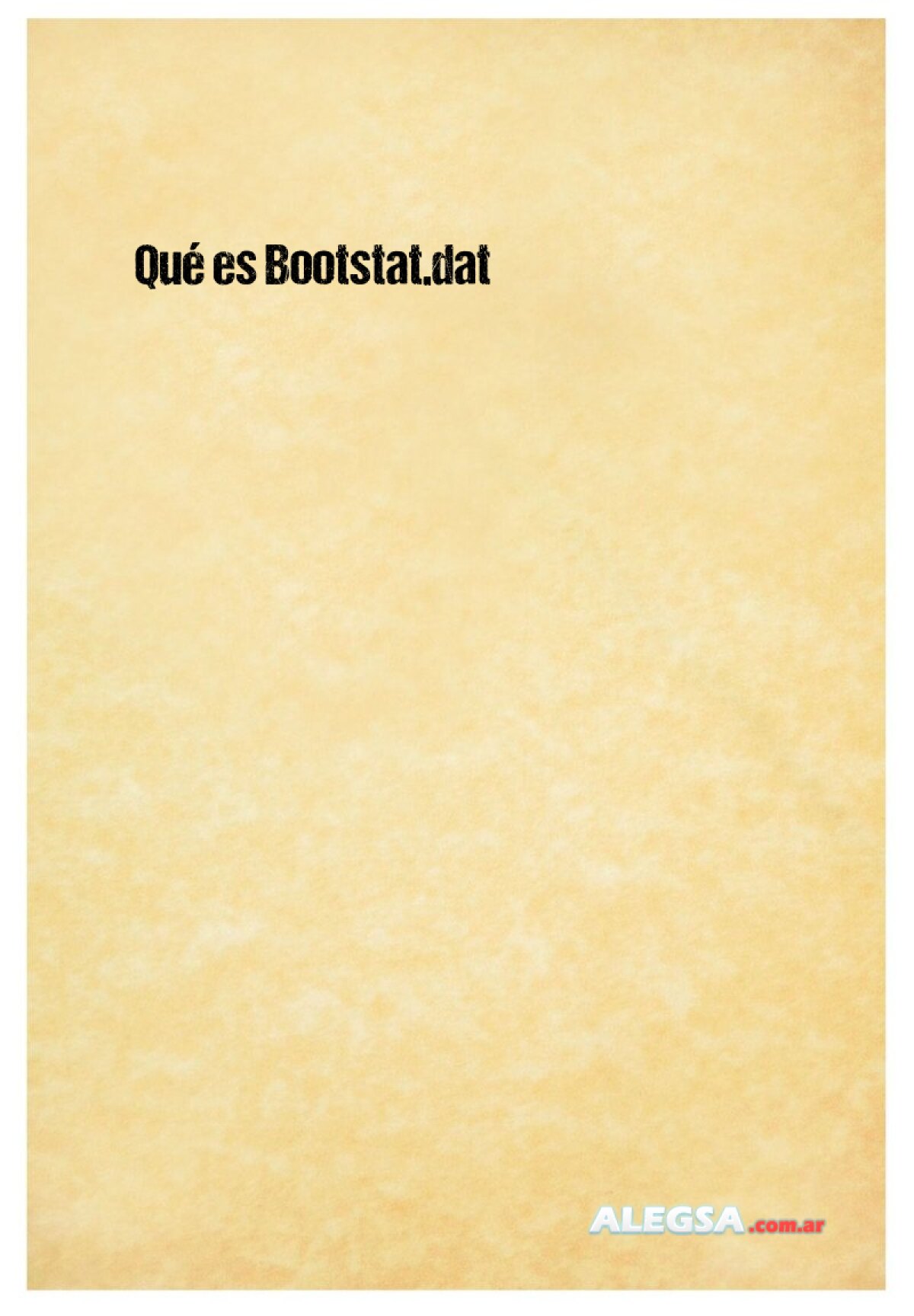 Qué es Bootstat.dat