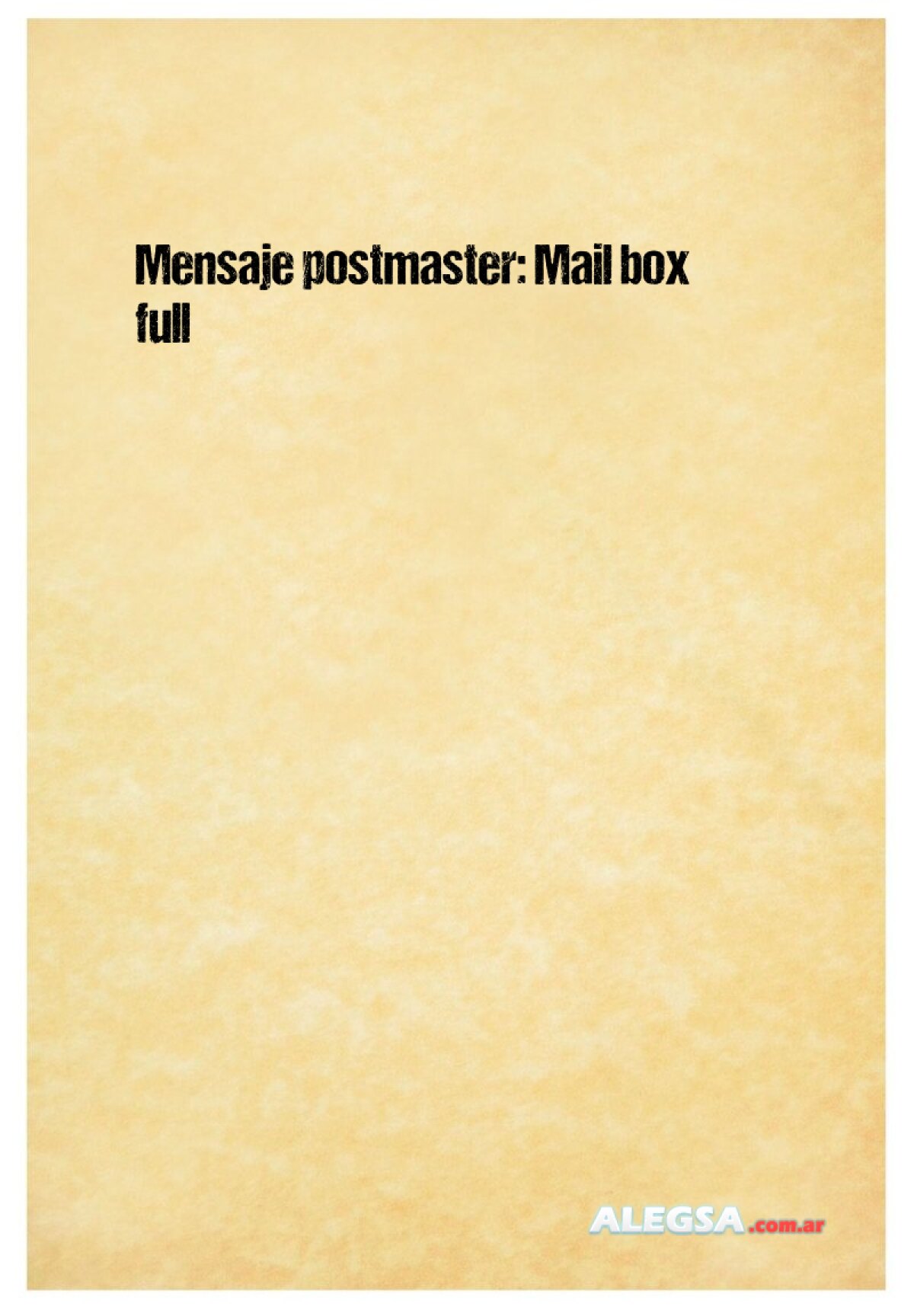 Mensaje postmaster: Mail box full