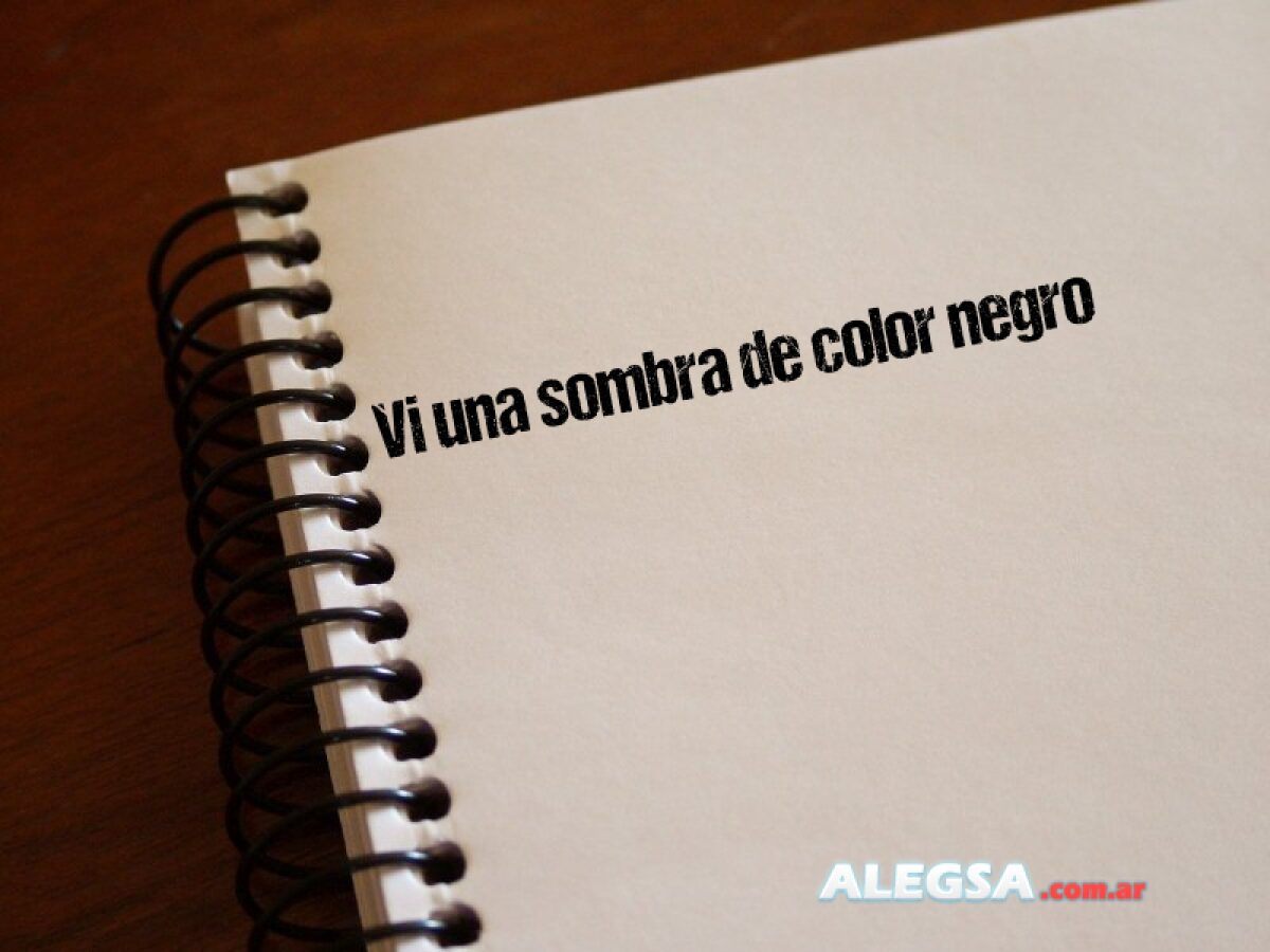 Vi una sombra de color negro