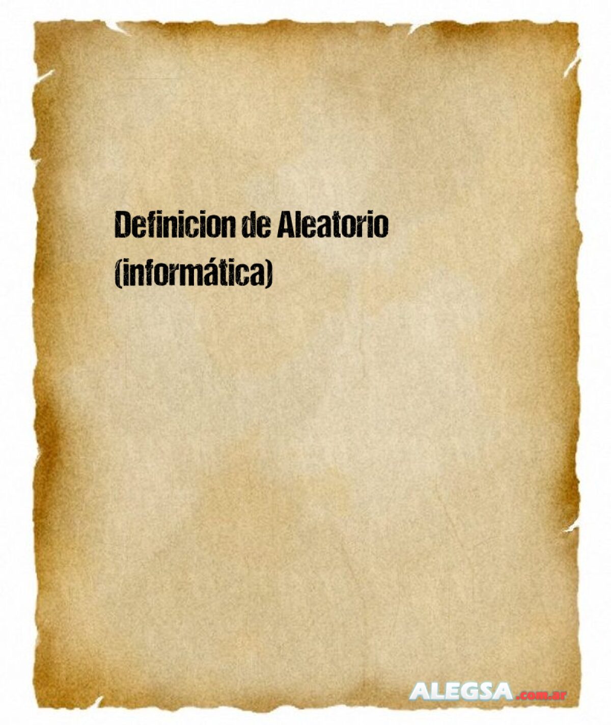 Definición de Aleatorio (informática)