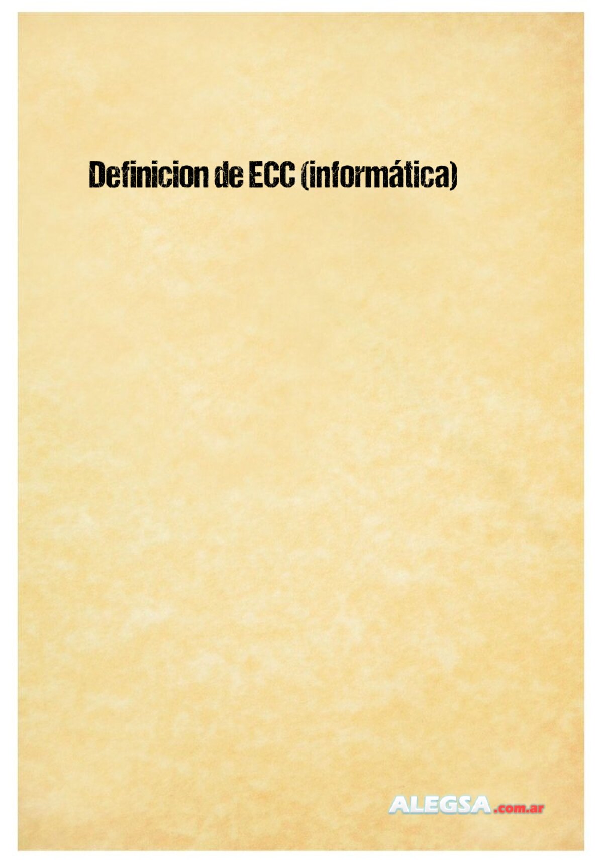 Definición de ECC (informática)
