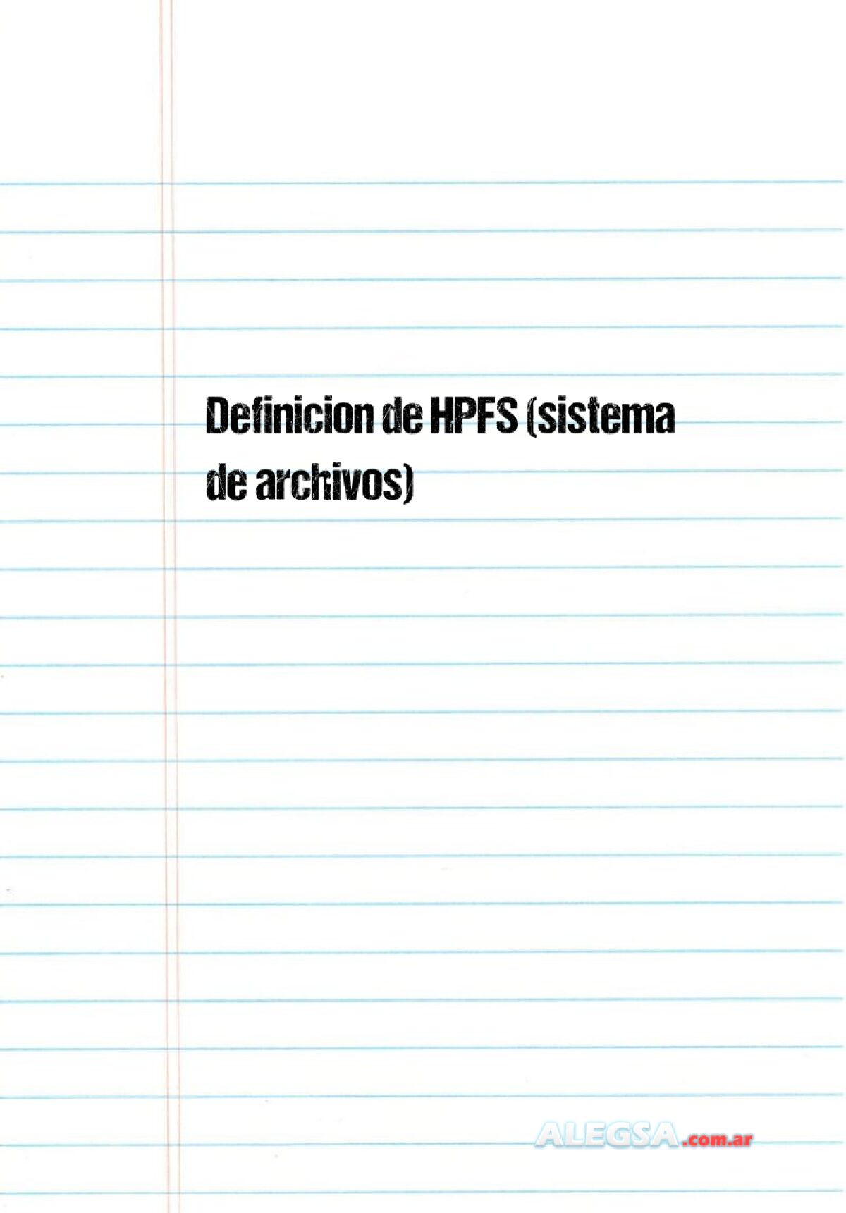 Definición de HPFS (sistema de archivos)