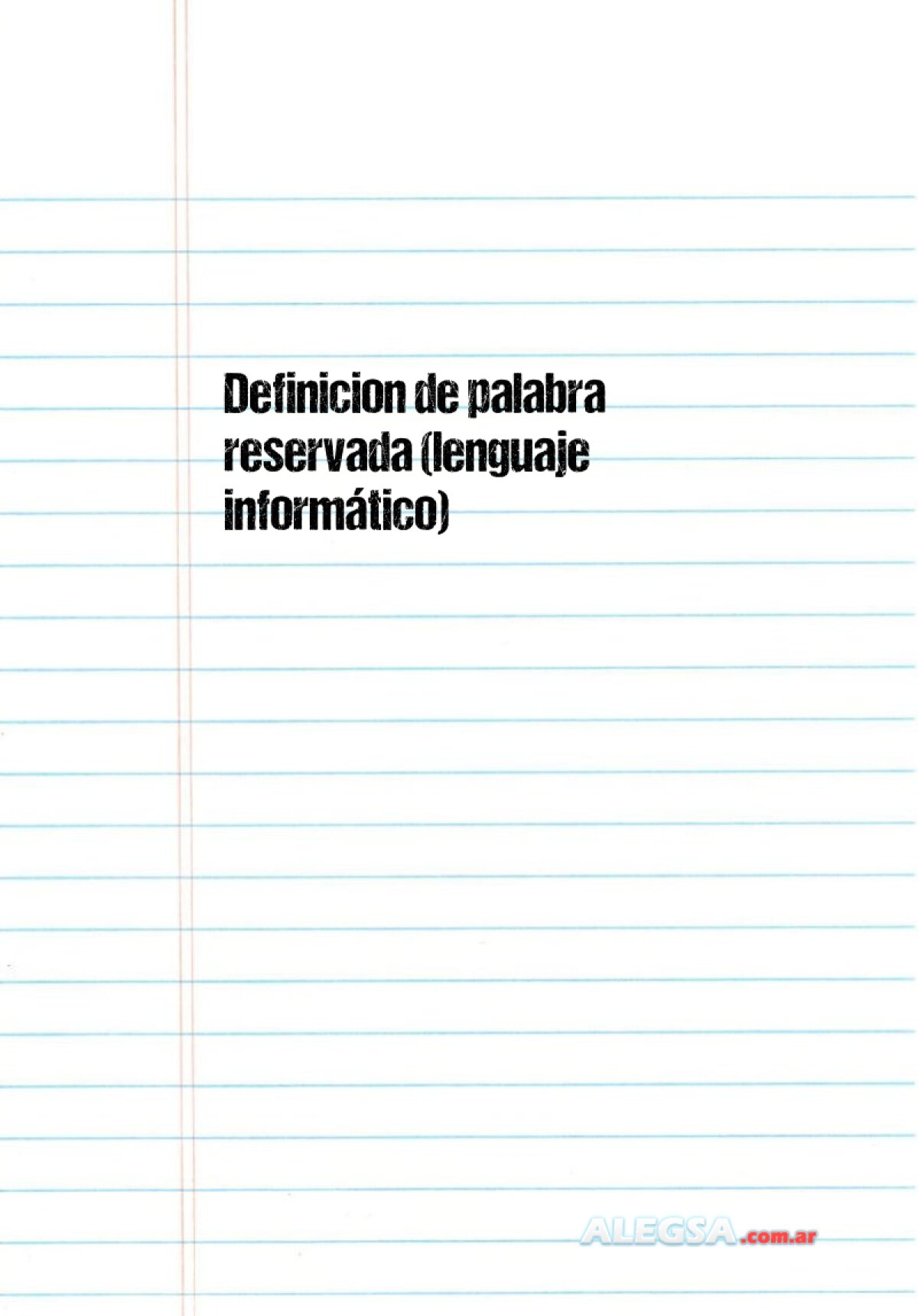 Definición de palabra reservada (lenguaje informático)