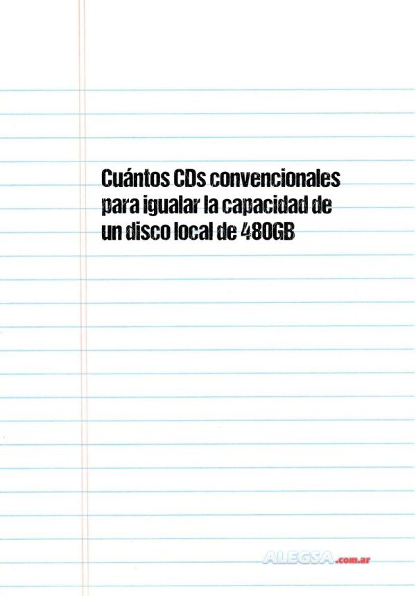 Cuántos CDs convencionales para igualar la capacidad de un disco local ...